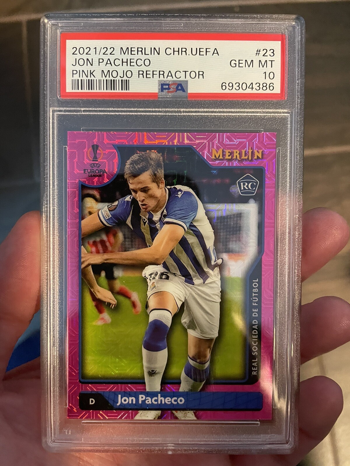 Jon Pacheco 2021-22 Topps Chrome Merlin UEFA Pink Mojo Rookie RC /275 ...