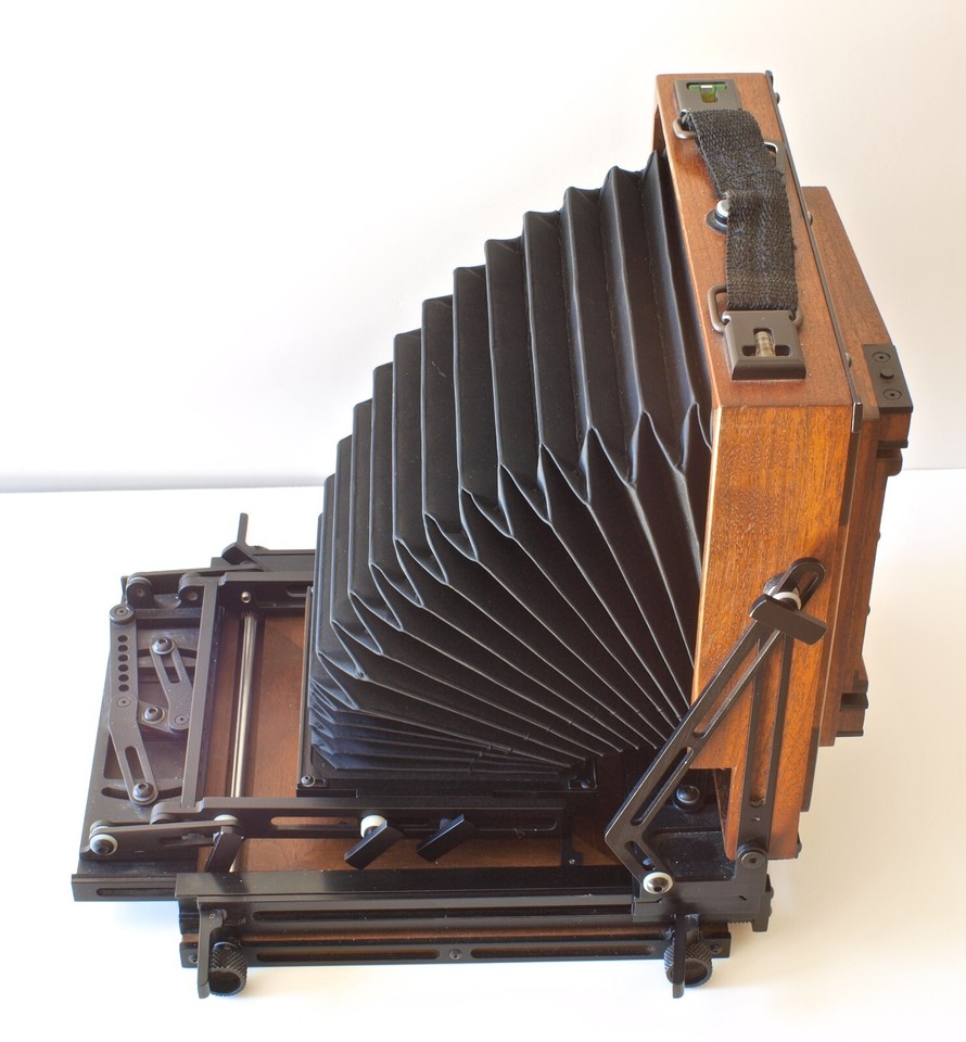 K.B.CANHAM 4x5 WOODEN FIELD CAMERA W/ WIDE ANGLE BELLOWS & DARK CLOTH ...