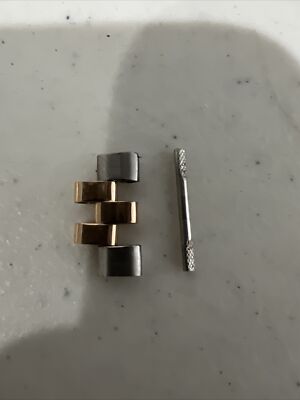 Rolex Link Rose Gold Stainless Steel Two Tone 15.5mm Authentic Original ...