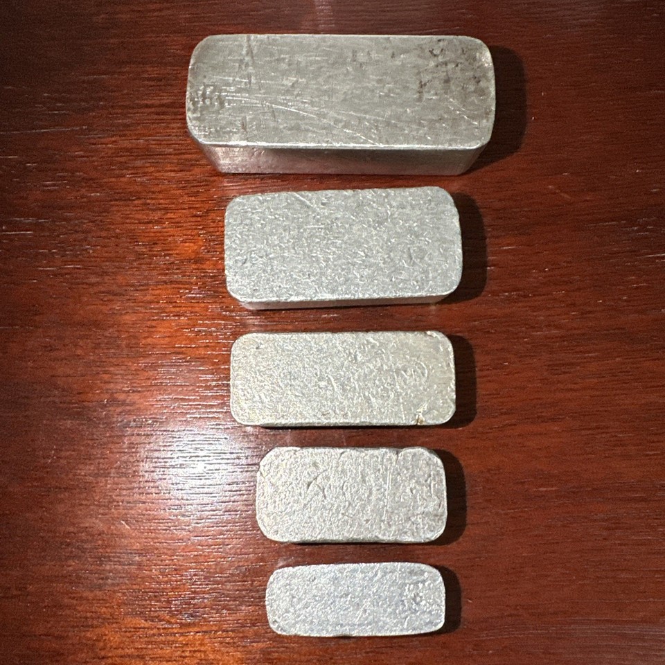 RARE Vintage NCM Nevada Coin Mart Oz. .999 Silver Poured Bars Set Of 5 ...