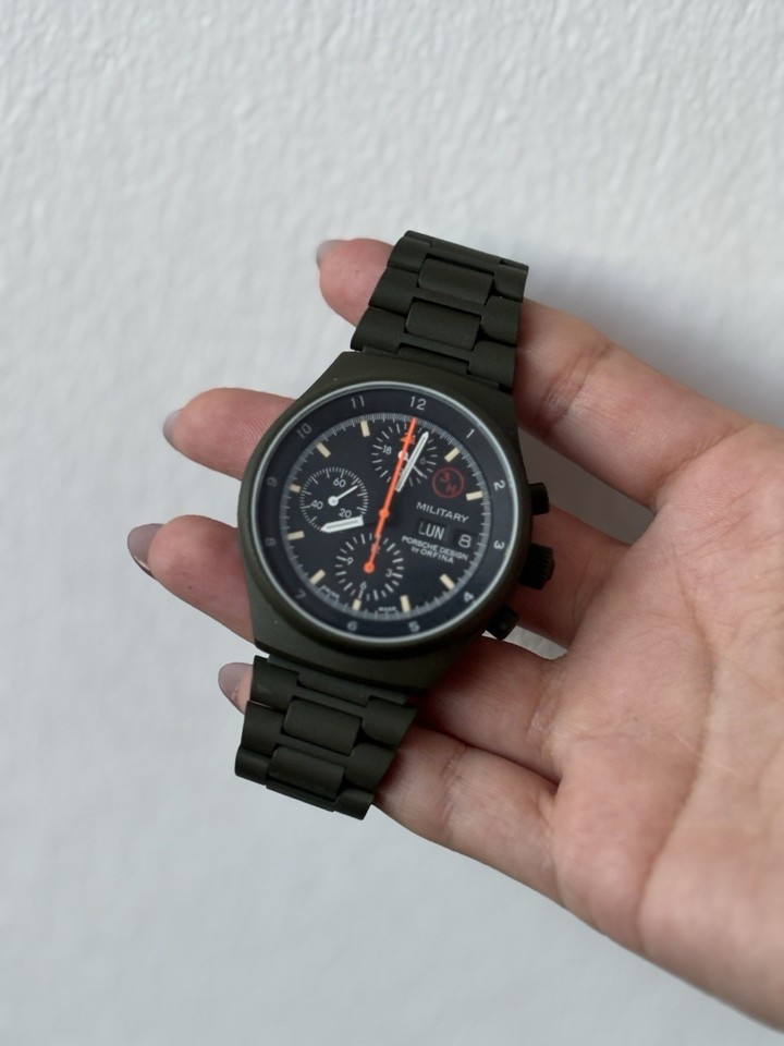 Porsche Design by Orfina “Military” Chronograph (LUN Dial), PVD Green ...
