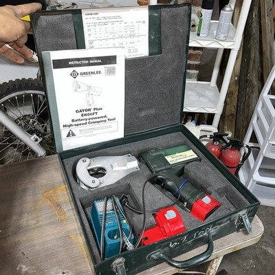 Greenlee gator Quad point dieless crimper EK06 FTL with New Batterys | eBay