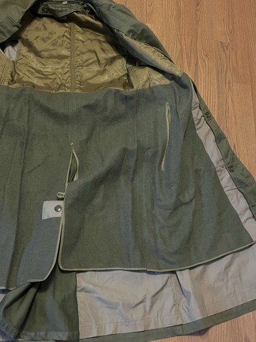 Vintage Military Trench Coat Mens Small Wool Liner Army Green OG 107 ...