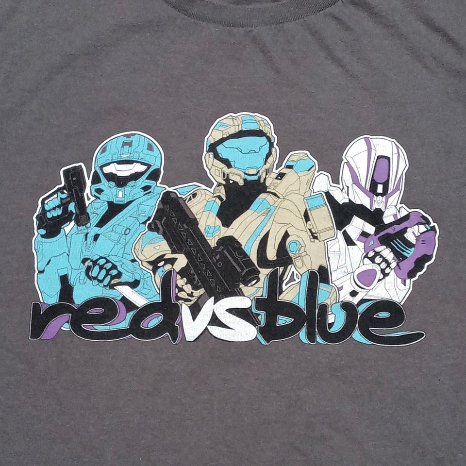*READ* Rooster Teeth Red Vs Blue T-Shirt Mens LARGE Halo RVB Project ...