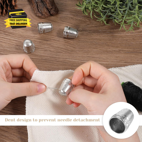 4 Pcs Sewing Thimble Metal Thimbles for Hand Sewing Finger Protector ...