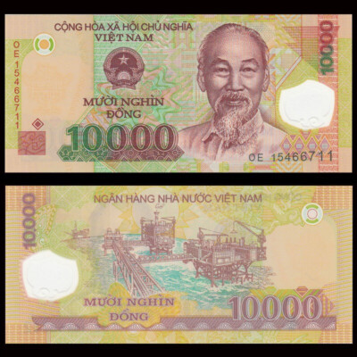 Vietnamese Dong 10K 10000 Polymer Banknote in Vietnam VND Uncirculated ...
