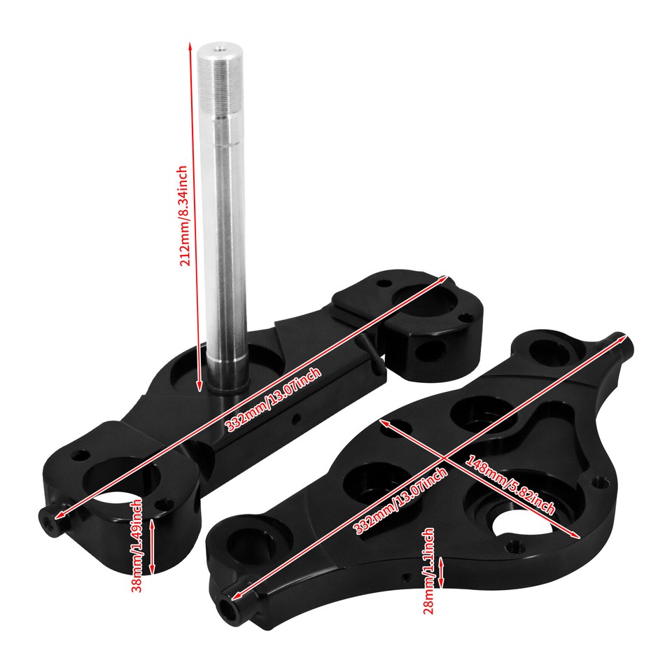 11 Degree 21" 23" Wheel Raked Triple Trees Kits Fit For Harley Touring ...