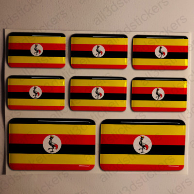 Sticker Uganda Resin Domed Stickers Uganda Flag 3D Vinyl Adhesive Decal ...