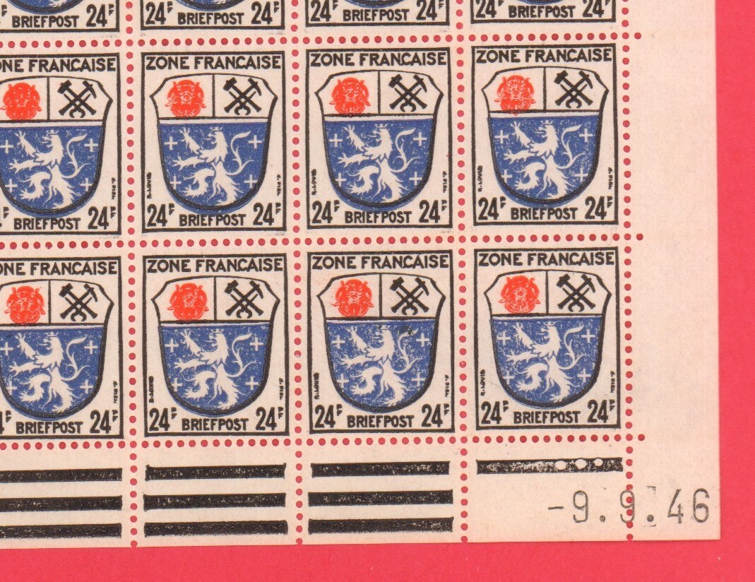 Stamps: Germany 1946 French Zone, Saarland, 24pf, Sc #4N9. NEW. MNH. OG ...