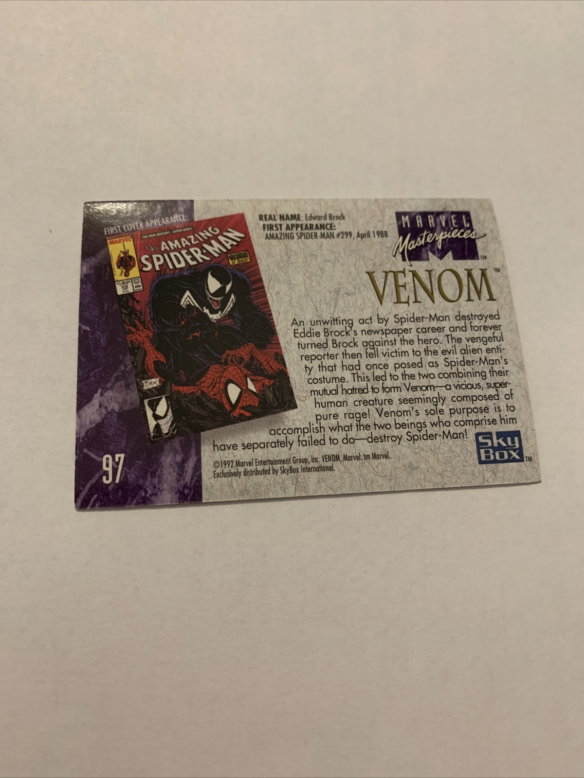Venom 1992 Marvel Masterpieces #97 | eBay