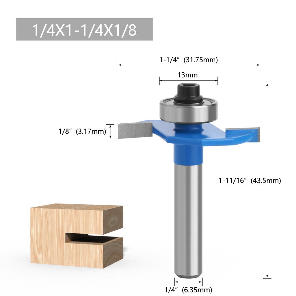 1/5/6PCS Biscuit Cutter Joint Slot Router Bit & Bearing Set 1/4"(6.35mm ...