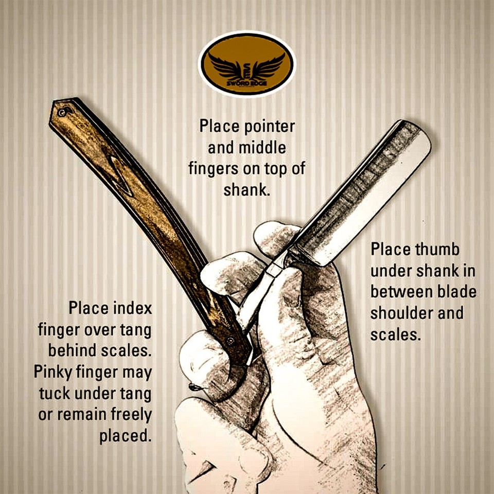 WoodCLASSIC STAINLESS STEEL STRAIGHT EDGE BARBER RAZOR SALON SHAVETTE ...