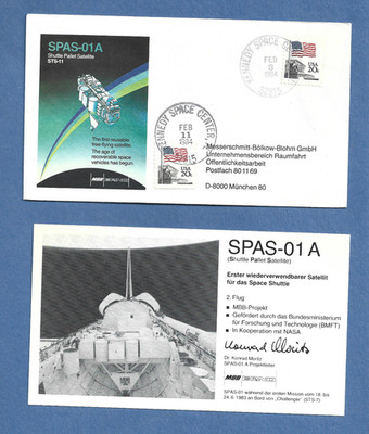 SHUTTLE STS-11 SPAS-01A SATELLITE LAUNCH FEB 3,1984 KSC SPACE COVER ...