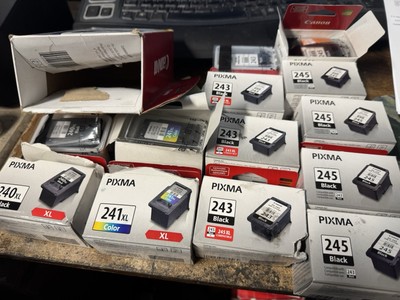 16 PCS OF USED CANON PIXMA BLACK/COLOR INK CARTRIDGES USED ONCE AT ...
