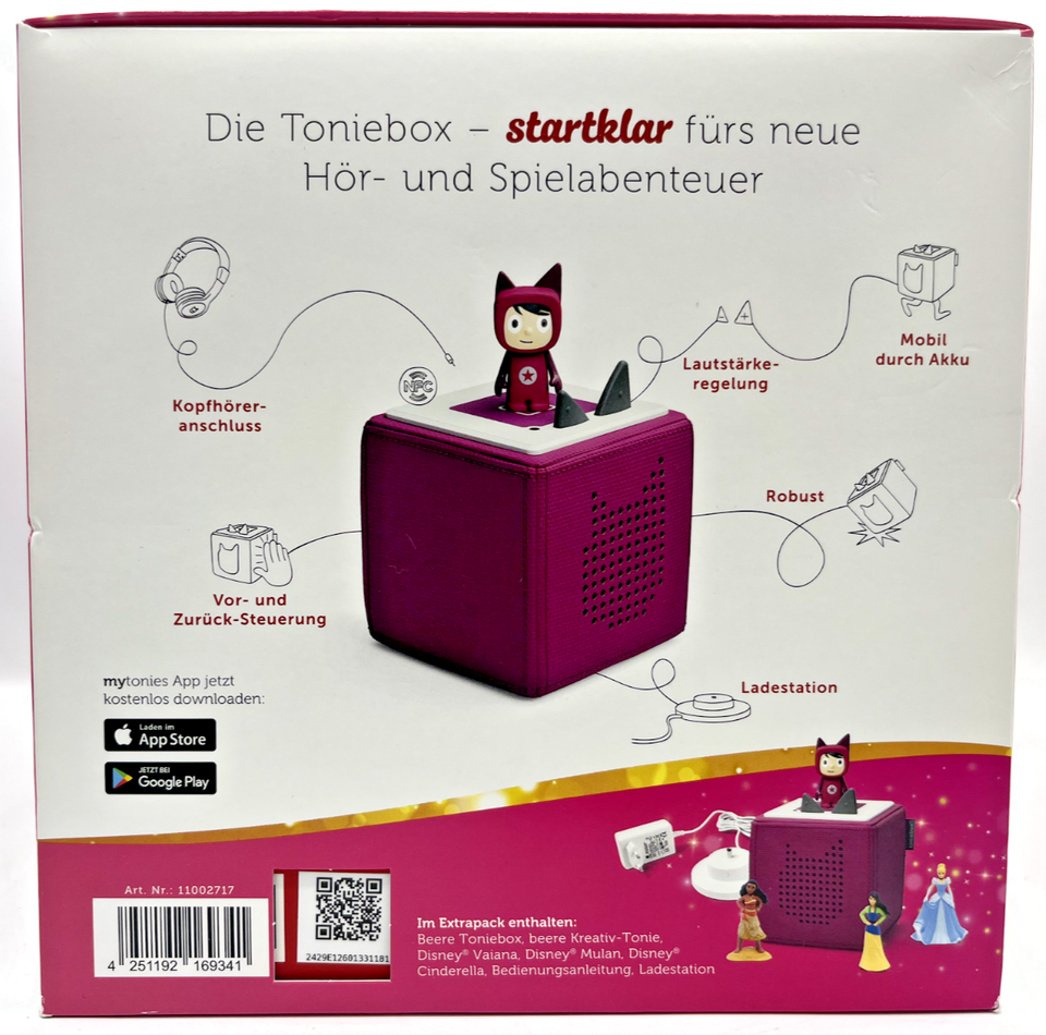 tonies® Toniebox Extrapack Limitiertes Bundle Disney Princess mit 4 ...