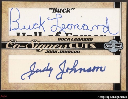 2006 Topps Co-Signers Buck Leonard, Judy Johnson DUAL CUT AUTO HOF | eBay