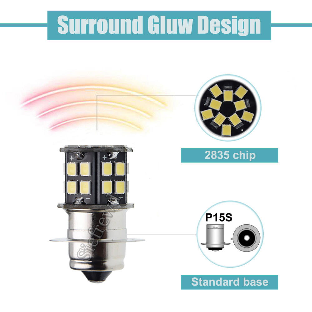 12V 24V P15s-25-1 1151 LED Head Light Bulb Scooter ATV UTV P15s Repalce ...