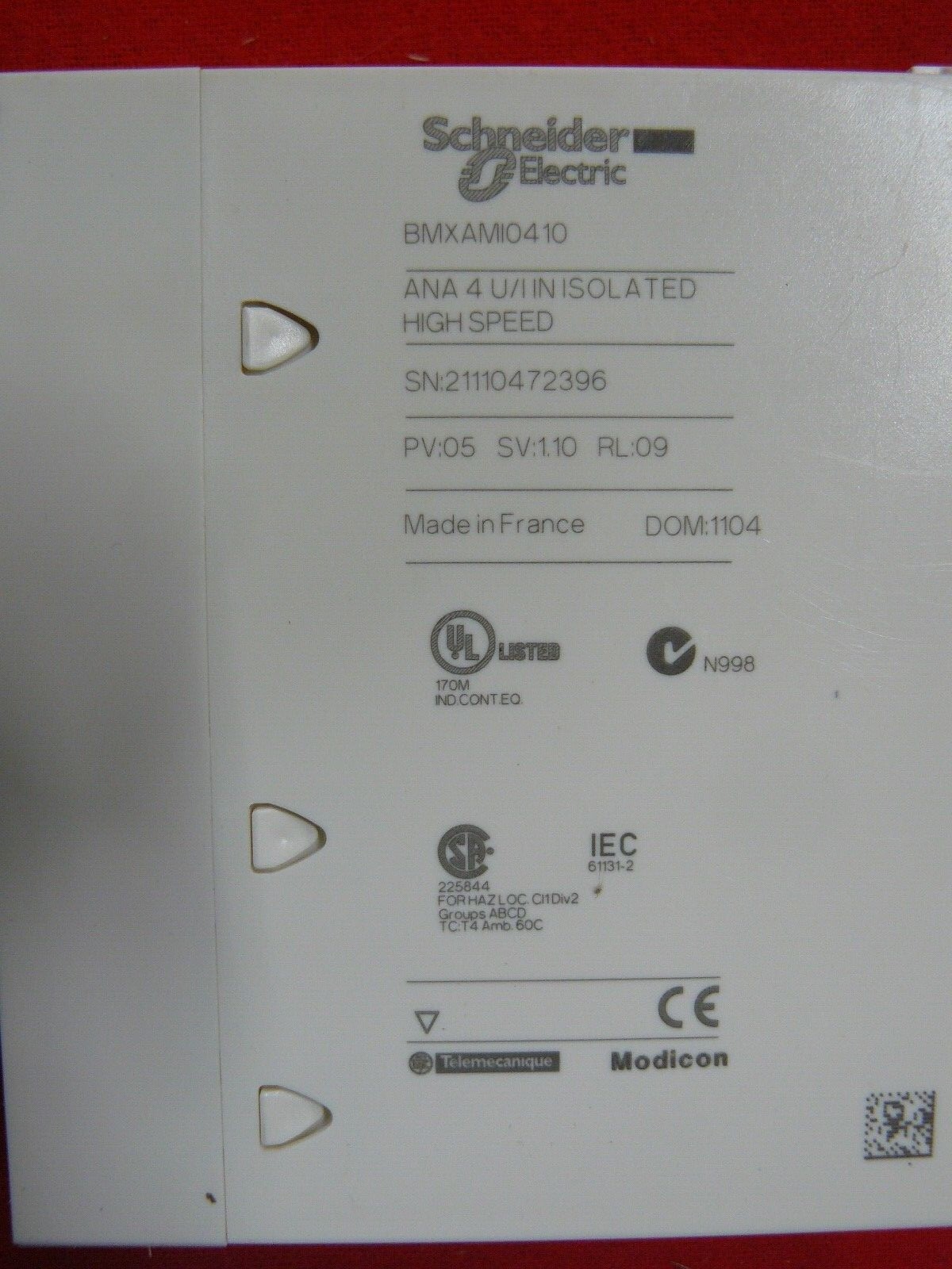 BMXAMI0410 Used Tested Schneider Electric Modicon BMX-AMI-0410 | eBay