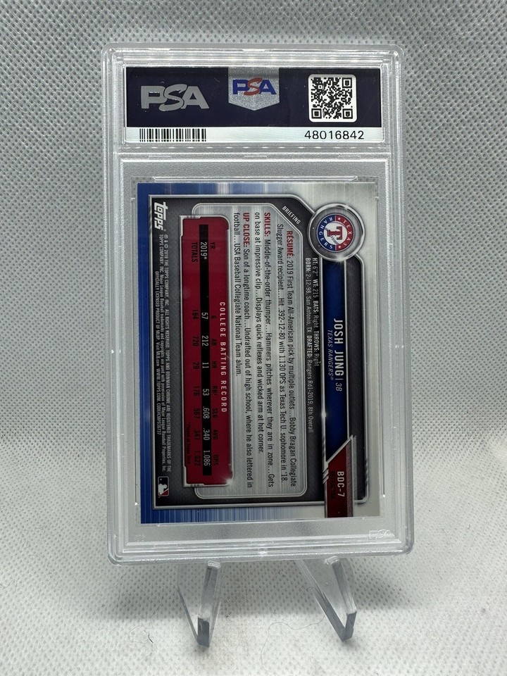 Josh Jung 2019 Bowman Draft Chrome Refractor BDC7 PSA 10 | eBay