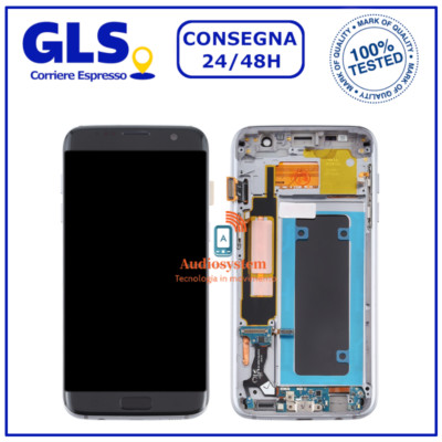 DISPLAY TOUCH +FRAME OLED per SAMSUNG GALAXY S7 EDGE SM-G935 SCHERMO ...