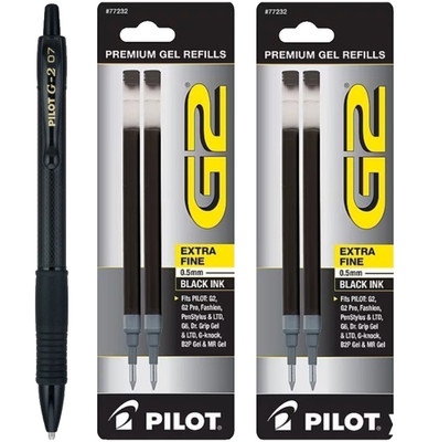 Pilot G2 Edge Retract Gel Pen 0.7mm Black w/2) 0.5mm Black refills ...