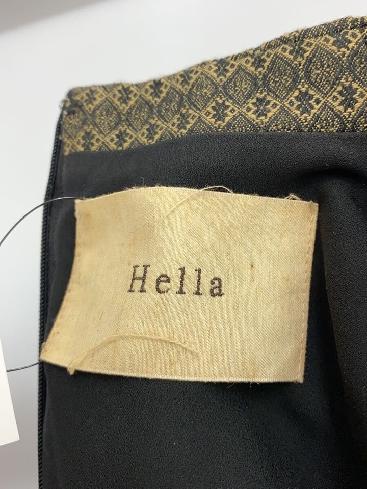 HELLA Short Sleeve Dress M Acrylic BEG All Over Pattern | eBay UK