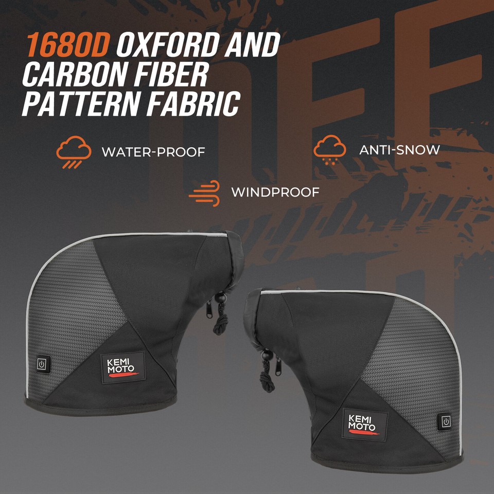 ATV Snowmobiles Heated Handlebar Gauntlets Gloves for Polaris Skidoo ...