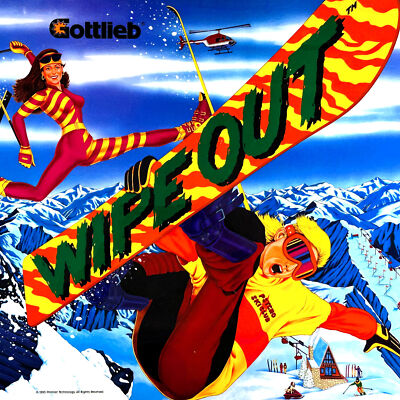 Gottlieb Wipe Out Pinball Machine Game Backglass Translite NOS ORIGINAL ...