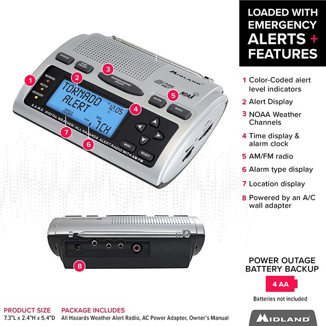 Midland WR300 AM/FM/Weather Radio for sale online | eBay