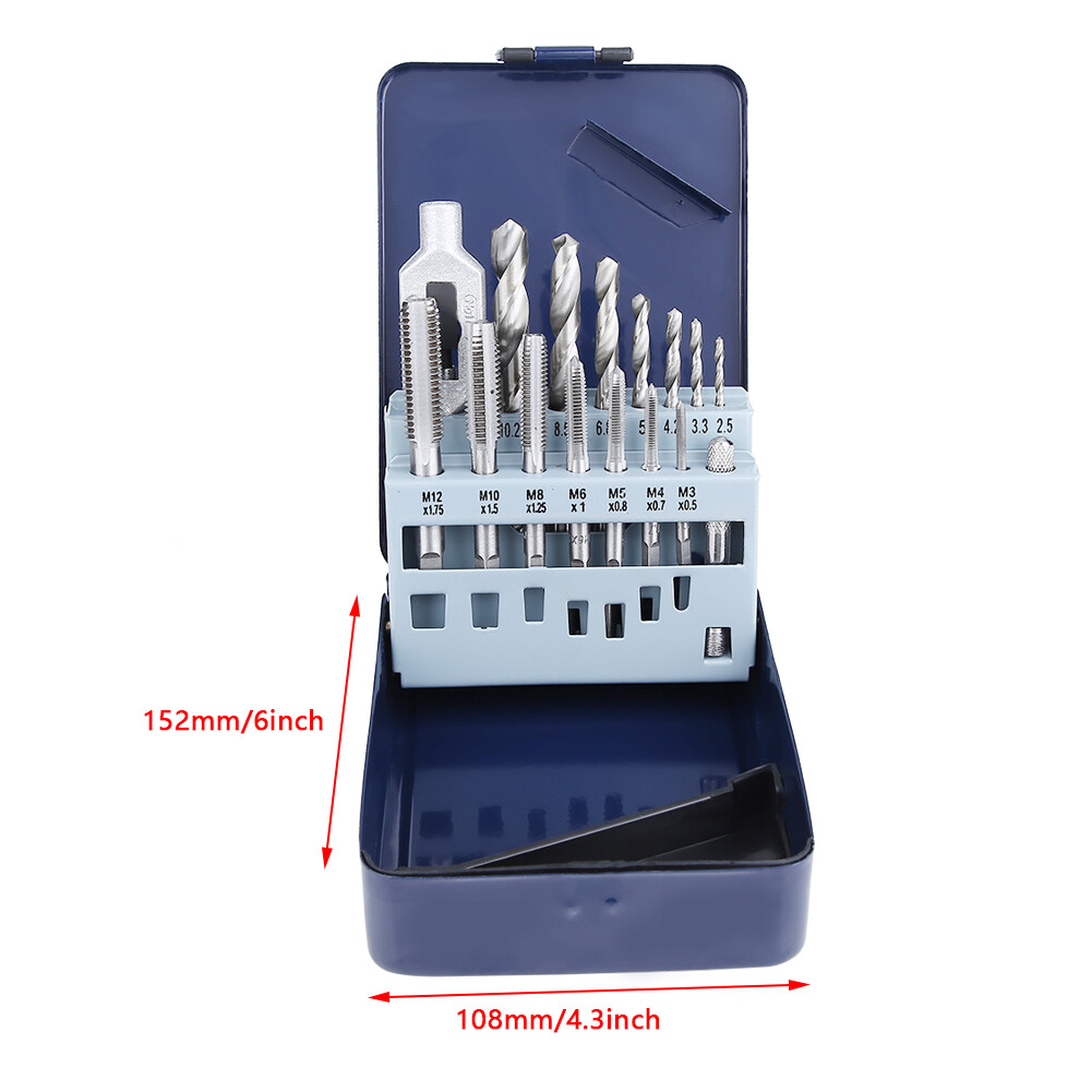 15pcs Alloy Steel Tap Drilling Drill Bit Key Screw Taps Twist Drill Bit ...