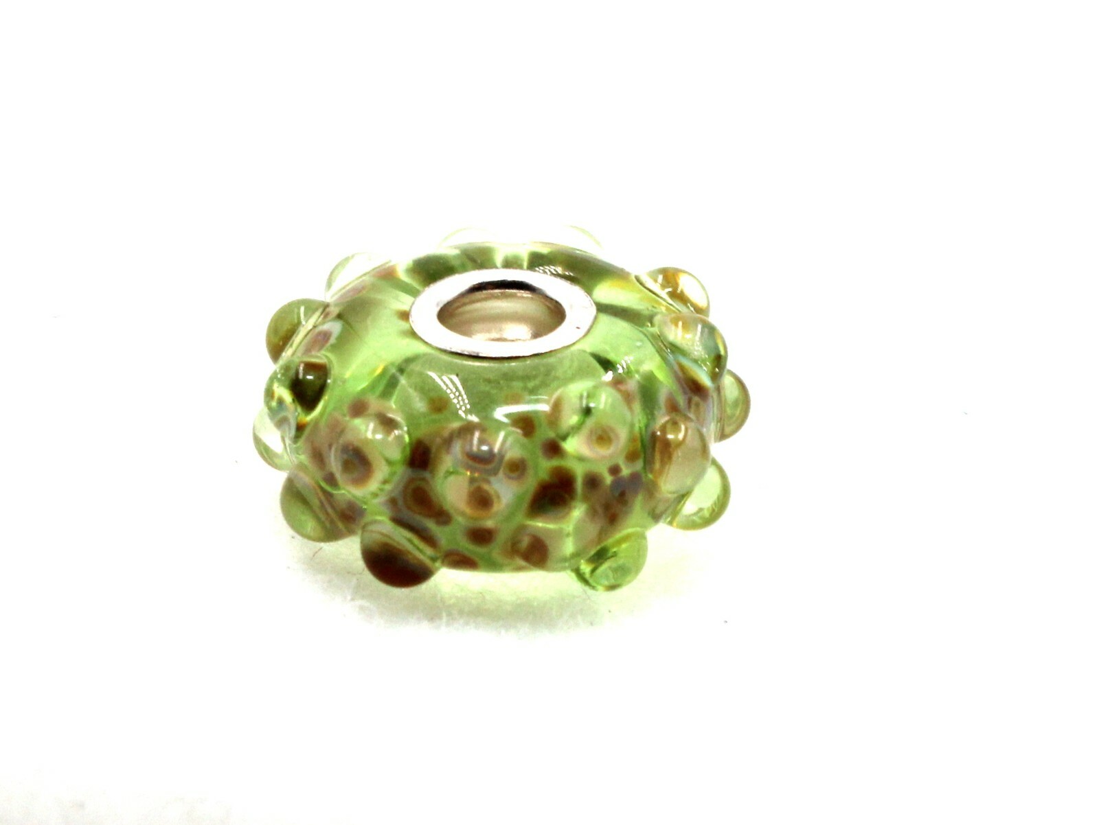 Trollbeads Charm Murano Glass Florence Bead Charm Green & Brown ~ New ...