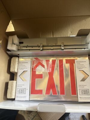 Recessed Mount Led Exit Sign, Single Face, Red Letters, LED Edge Lit ...