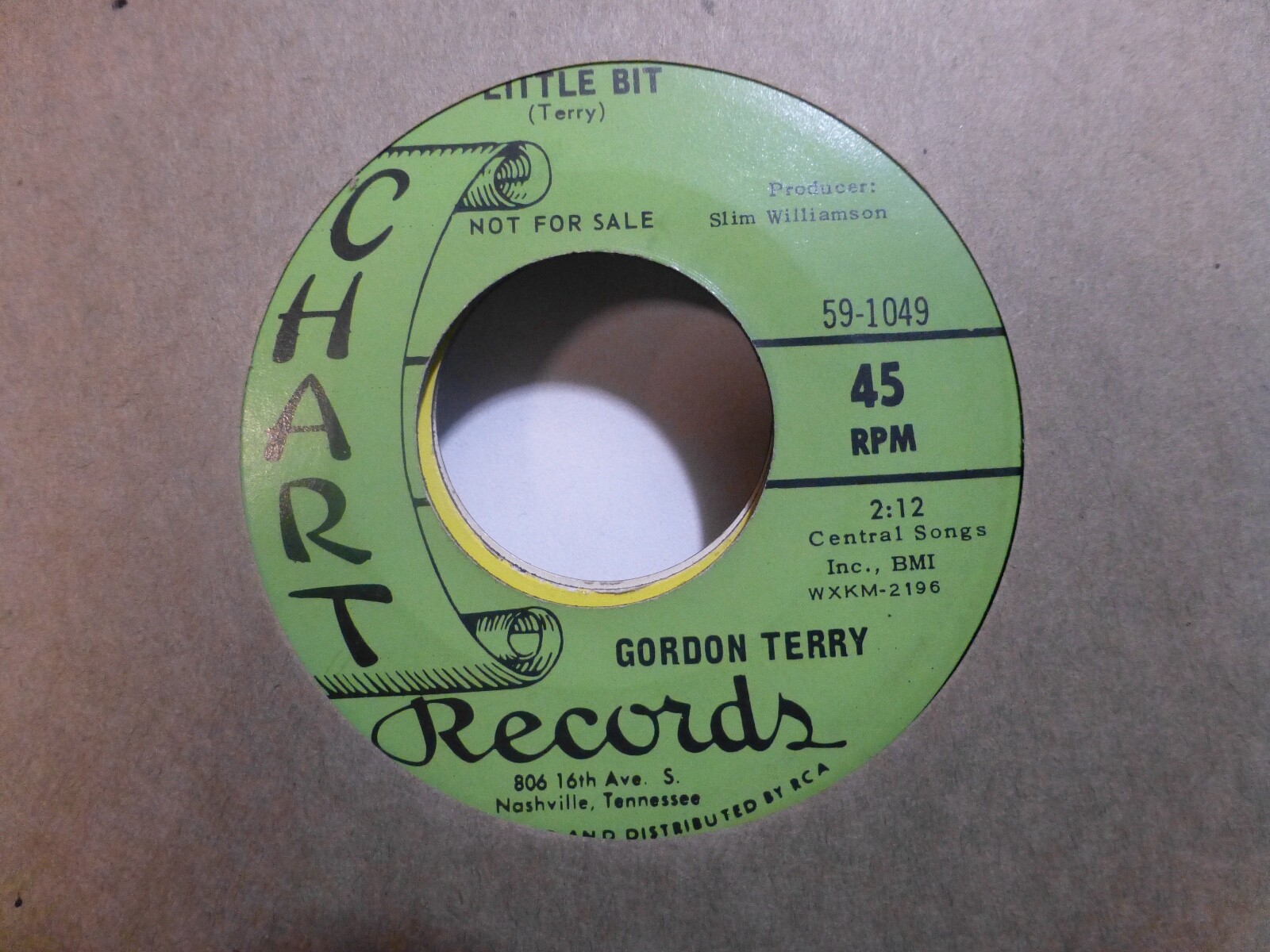 GORDON TERRY A LITTLE BIT & HOLDING TROUBLE PROMO COUNTRY BOPPER 45 | eBay
