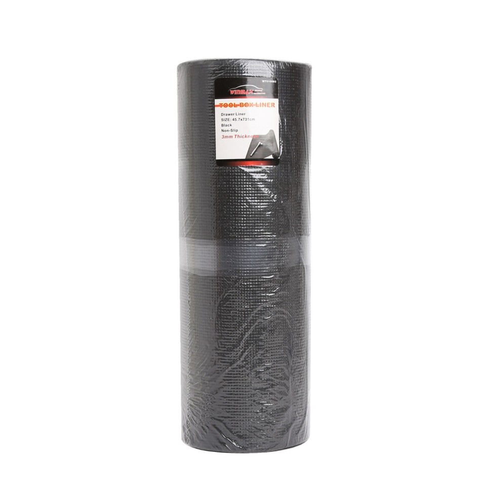 18Inx24FT Foam Rubber Tool Box Liner Black Drawer Non-Slip Shelf Liner ...