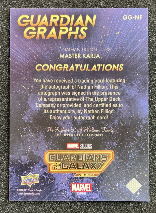 2024 GUARDIANS OF THE GALAXY GUARDIAN GRAPHS NATHAN FILLION AS MASTER ...