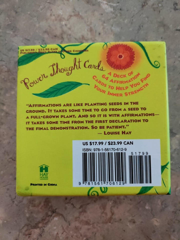 Power Thought Cards Louise Hay 1999 Affirmation Inner Strength ...
