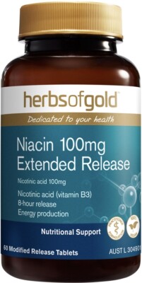 Niacin 100mg Extended Release 60 Tabs Herbs of Gold | eBay Australia