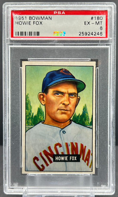 1951 Bowman Howie Fox PSA 6 EX-MT Cincinnati Reds Card #180 cc23 | eBay