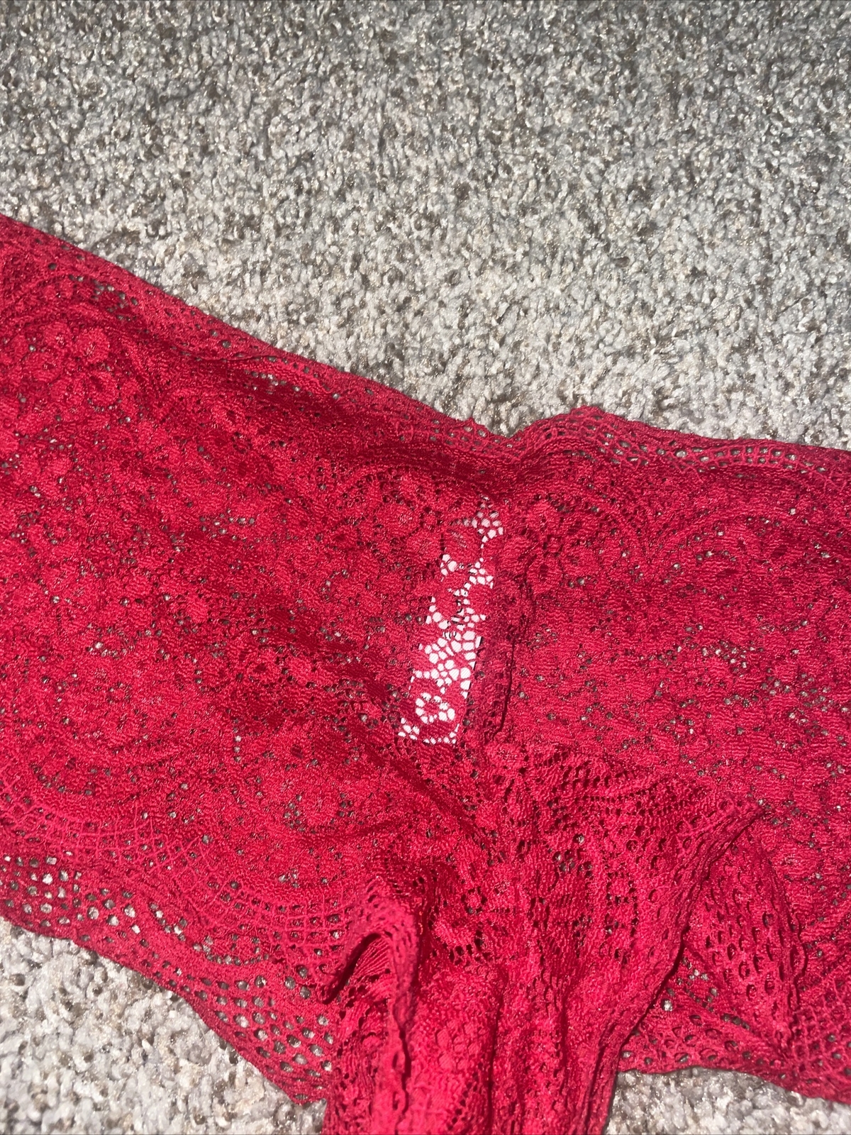 Nylon Spandex Lace RED CHEEKY Panty Brief Panties Vin… - Gem