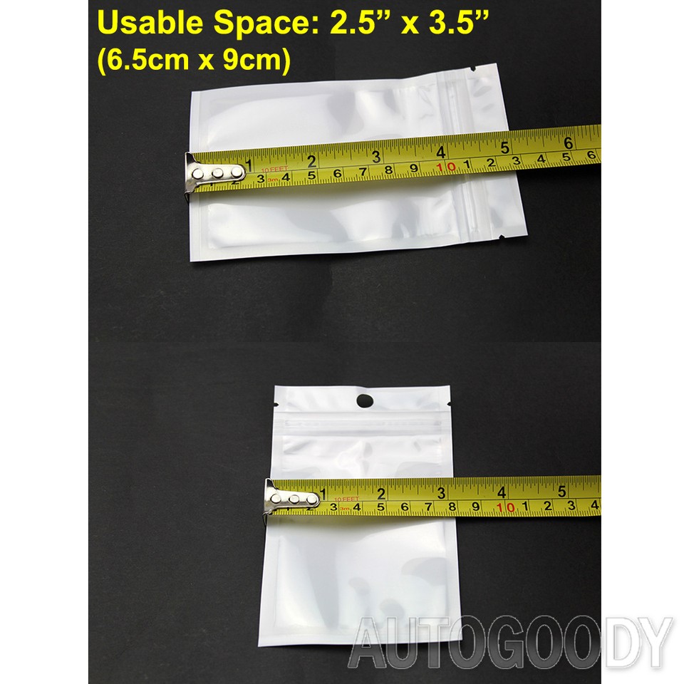 2000 Zip Zipper Lock Bags 3x5 Clear Plastic White Back 3" x 5" Seal ...