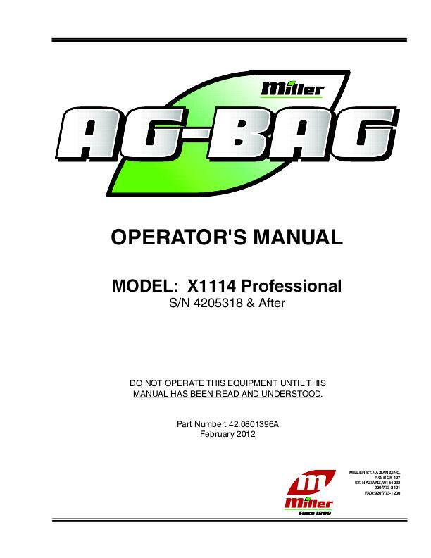 NEW HOLLAND AG-BAG X1114 PROFESSIONAL BAGGER OPERATOR`S MANUAL | eBay