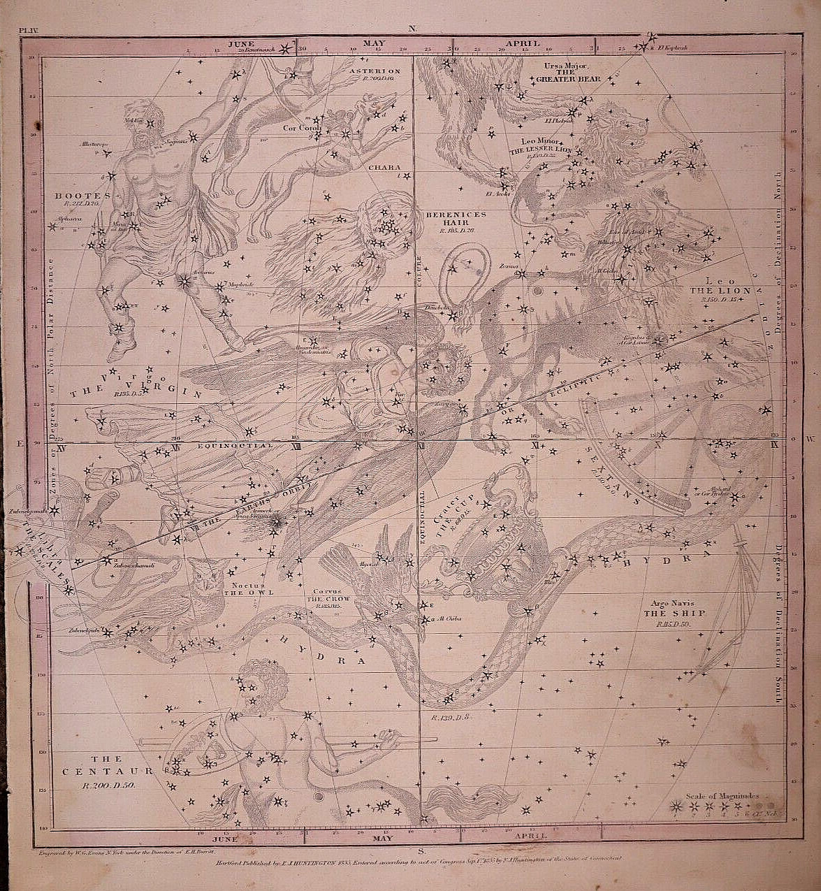 1835 Star Chart ~ CONSTELLATIONS / LEO, | Grelly USA