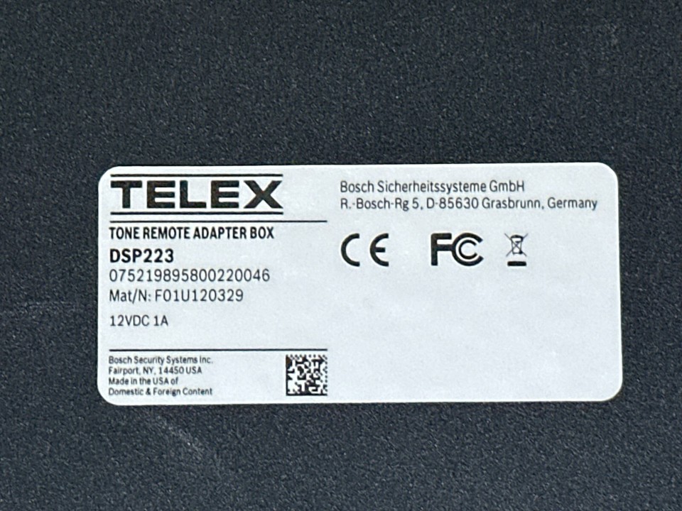 New Telex DSP-223 Tone remote adapter | eBay