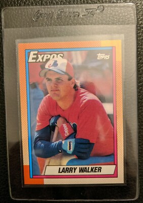 1990 TOPPS #757 LARRY WALKER ROOKIE CARD RC MONTREAL EXPOS GEM MINT ...