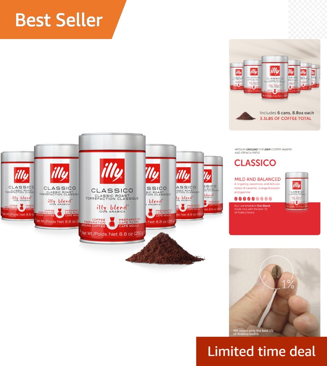 Arabica Coffee - Classico Medium Roast - Pre-Ground Drip Coffee - 8.8oz x 6 | eBay