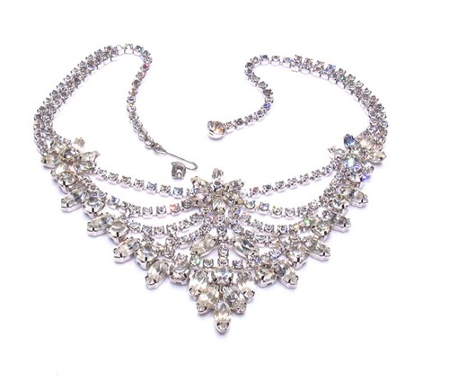 Vintage Hobe Rhinestone Bib Necklace | eBay