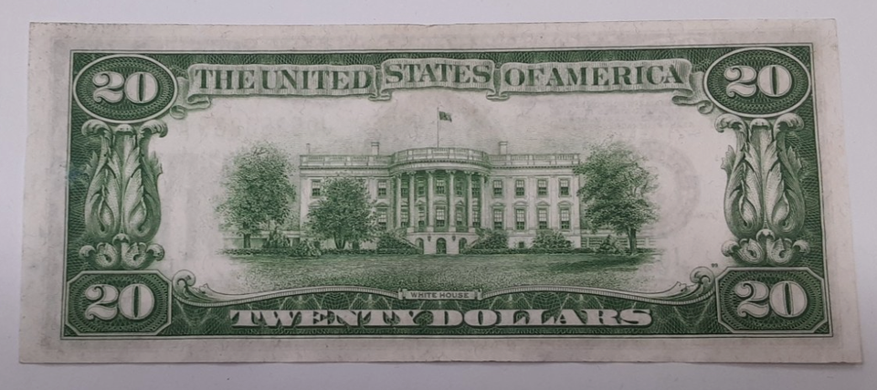 Series 1928-B $20 Federal Reserve Note LGS Woods/Mellon Fr. 2052-J ...