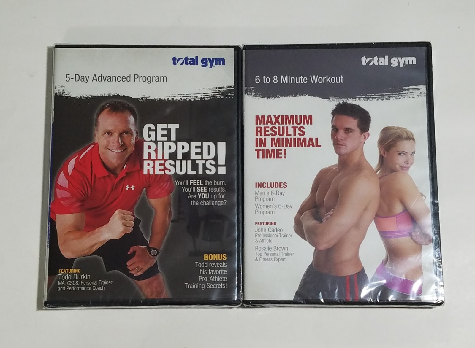Total Gym DVD LOT 5-Day Advanced Program / 6 To 8 Minute Workout -- NEW ...