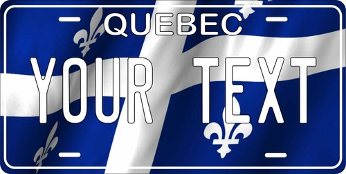 Quebec Flag Wave License Plate Personalized Car Bike Motorcycle Custom ...