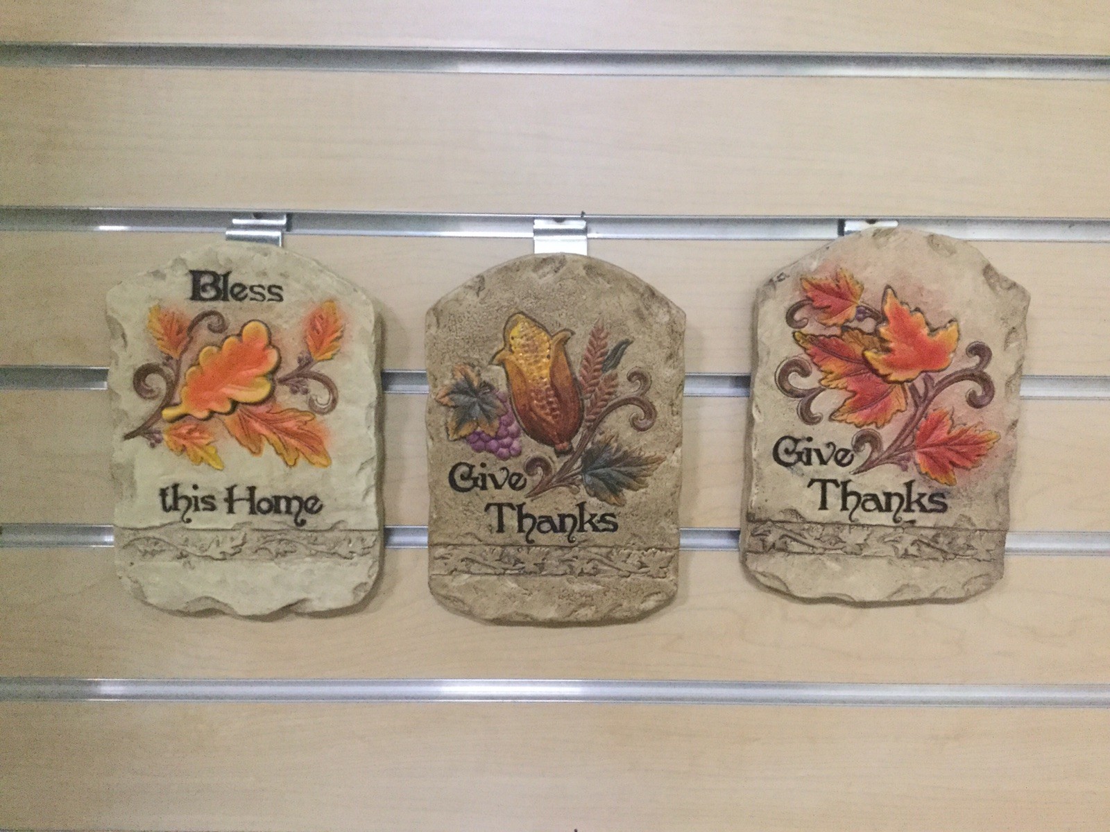 Resin Fall “Give Thanks” Wall Plaques, Set Of 3 (189-9007) | eBay